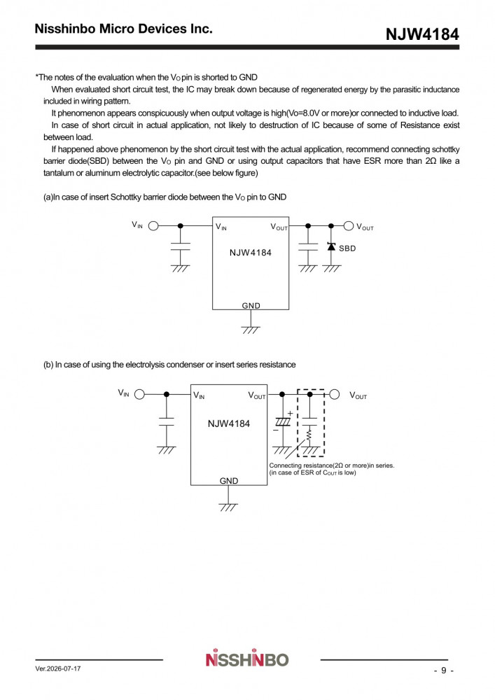 NJW4184 datasheet page 9