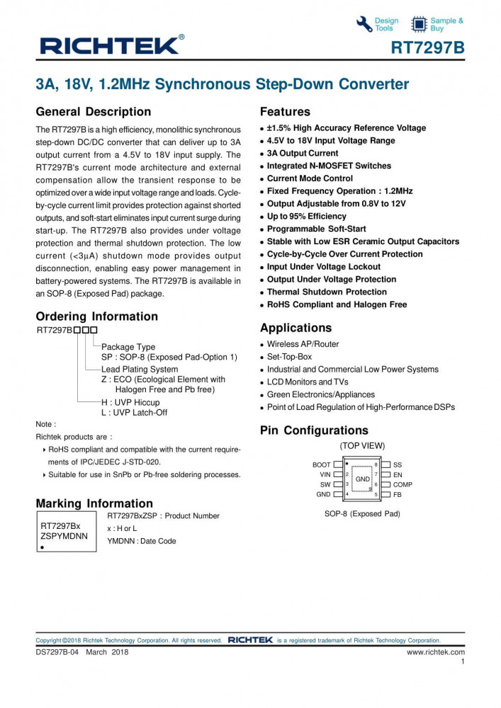 RT7297B datasheet page 1