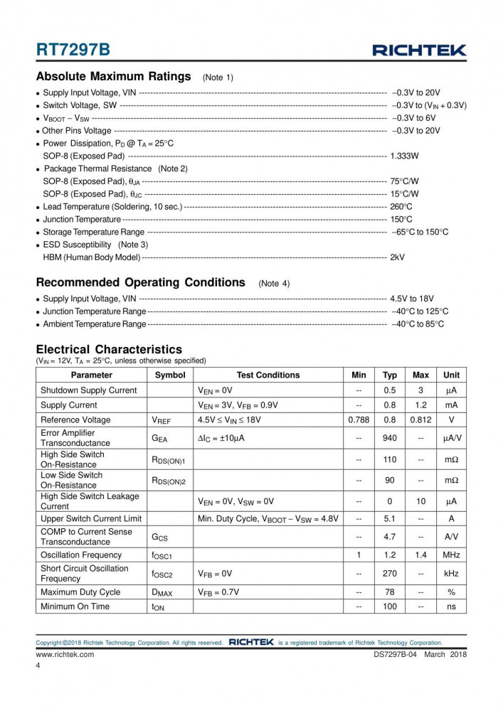 RT7297B datasheet page 4