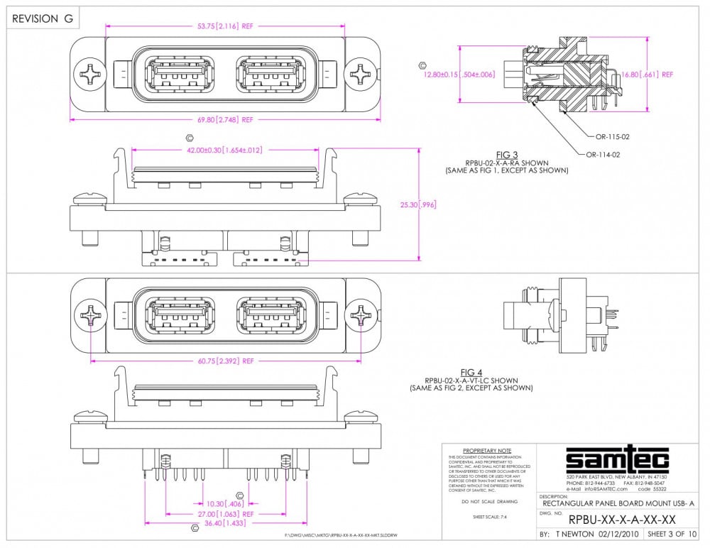 Samtec RPBU drawing page 3