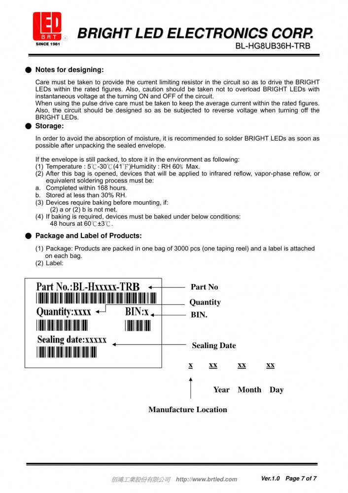 BL-HG8UB36H-TRB datasheet page 8