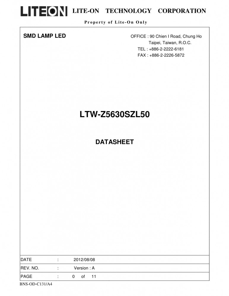 LTW-Z5630SZL50 datasheet page 1