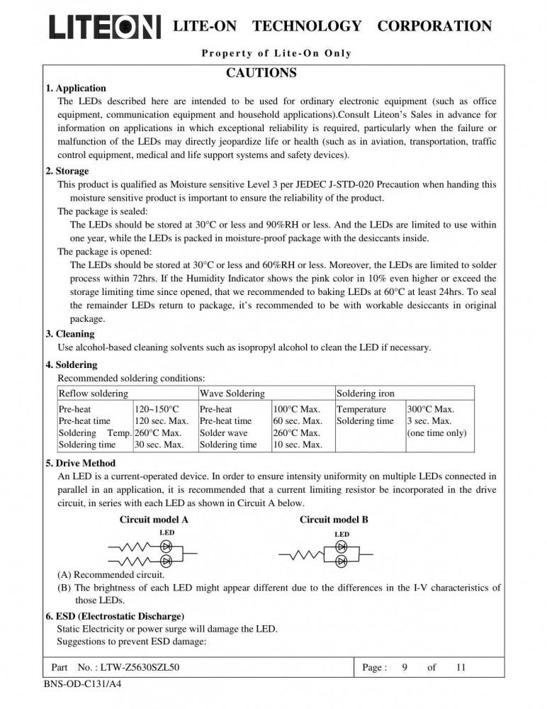 LTW-Z5630SZL50 datasheet page 10