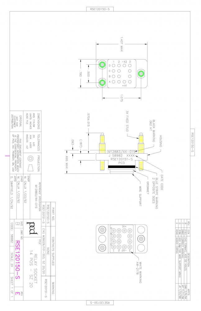 RSE120150 technical drawing page