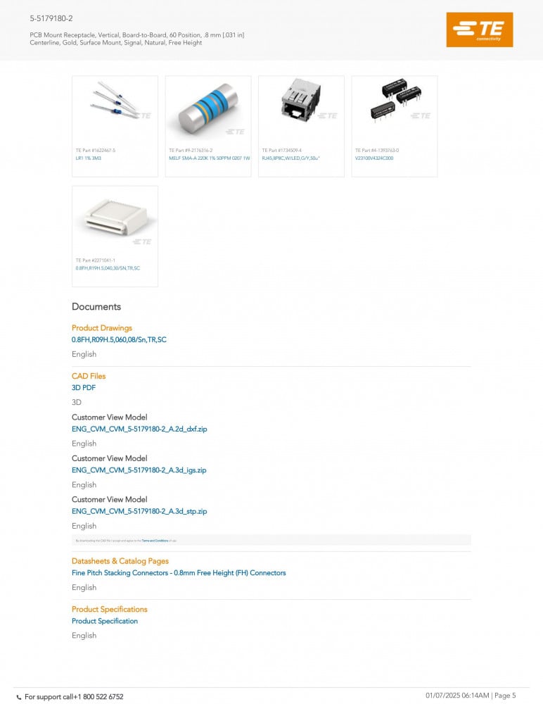 TE Connectivity 5-5179180-2 technical document page 5