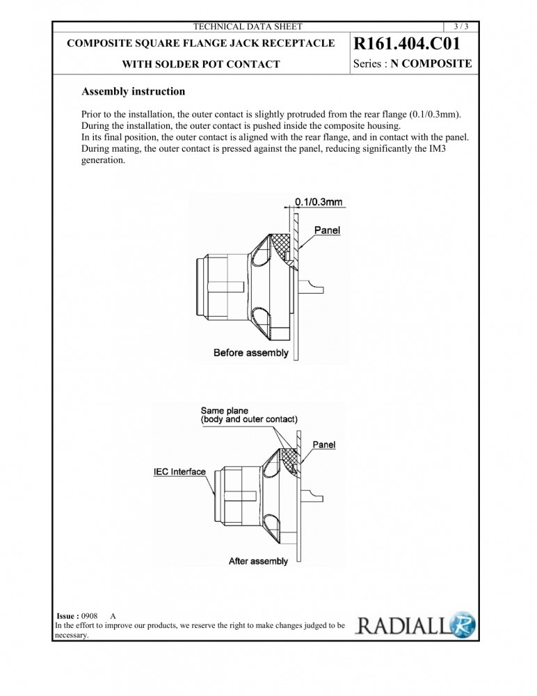 Radiall R161404C01 technical document page 3
