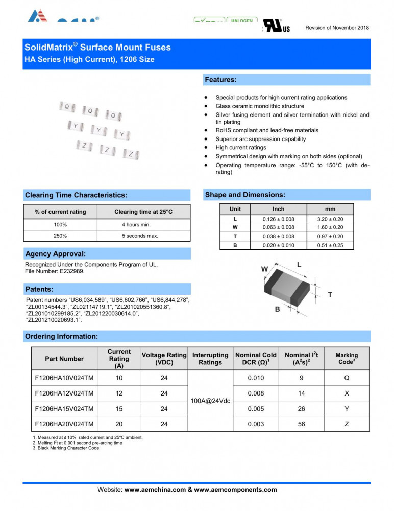 AEM SolidMatrix HA Series datasheet page 1