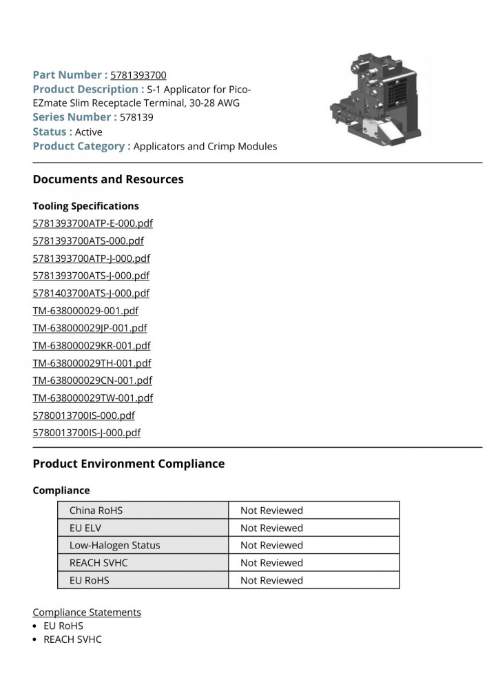 5781393700 tooling document preview, page 1