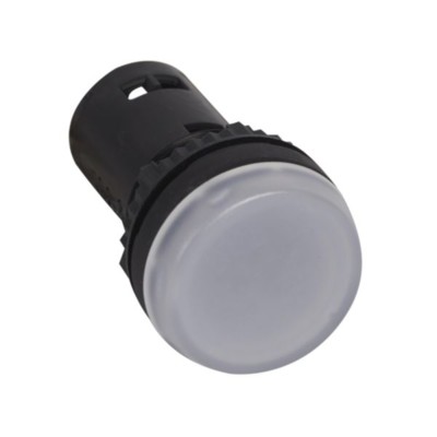 Osmoz one-piece pilot light with integrated LED to be used without electrical block - white - 24 V~/= for sale