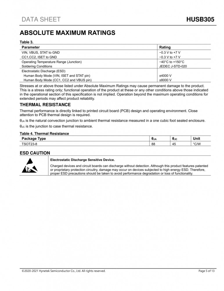 HUSB305 datasheet page 5