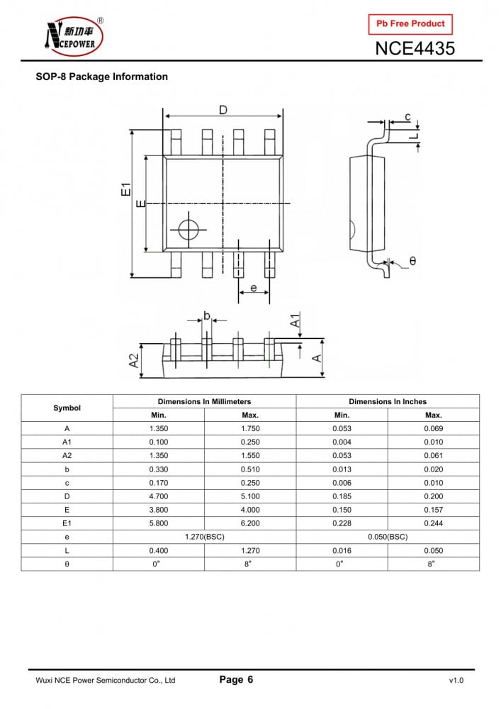 NCE4435 datasheet page 6
