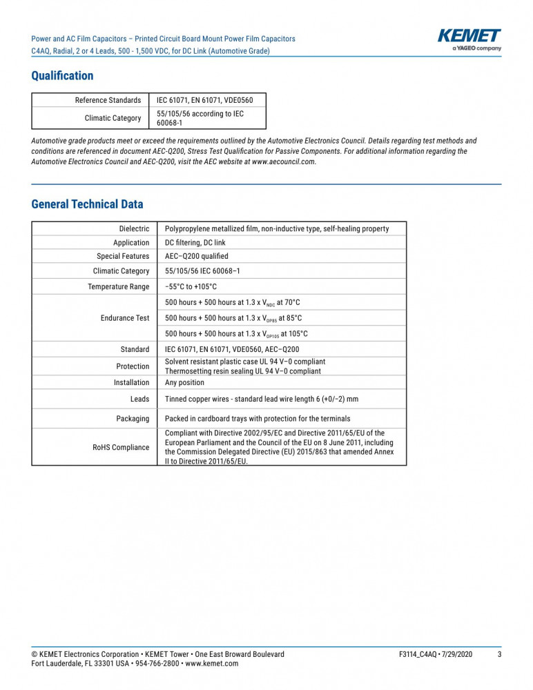 KEMET C4AQ datasheet page 3