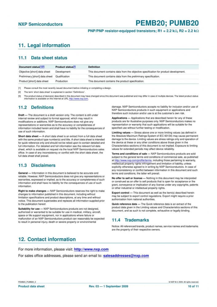 PUMB20 datasheet page 10