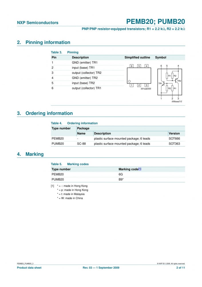 PUMB20 datasheet page 2