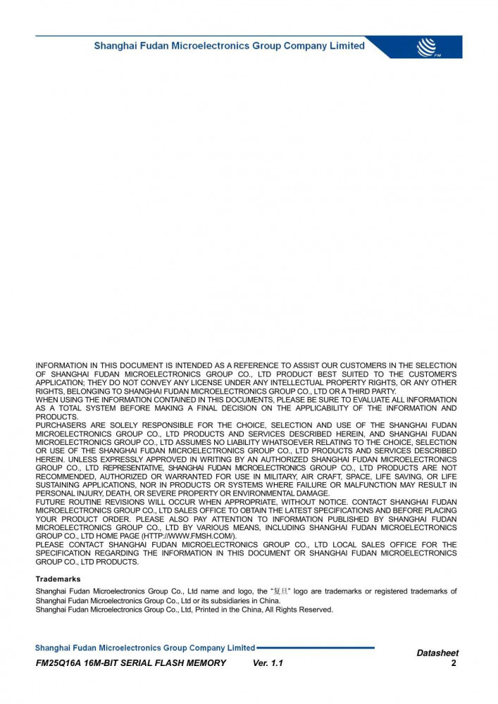 FM25Q16A datasheet page 2
