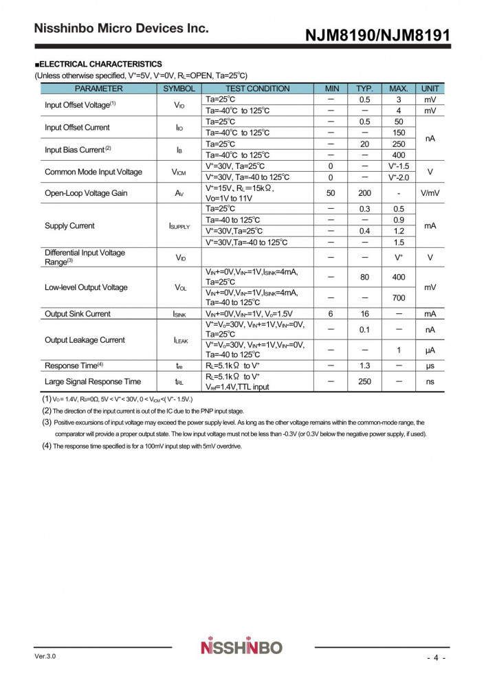 NJM8190 datasheet page 4