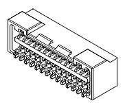 Micro-Lock 1.25mm Pitch Dual-Row Right-Angle Header, Beige, 34 Circuits