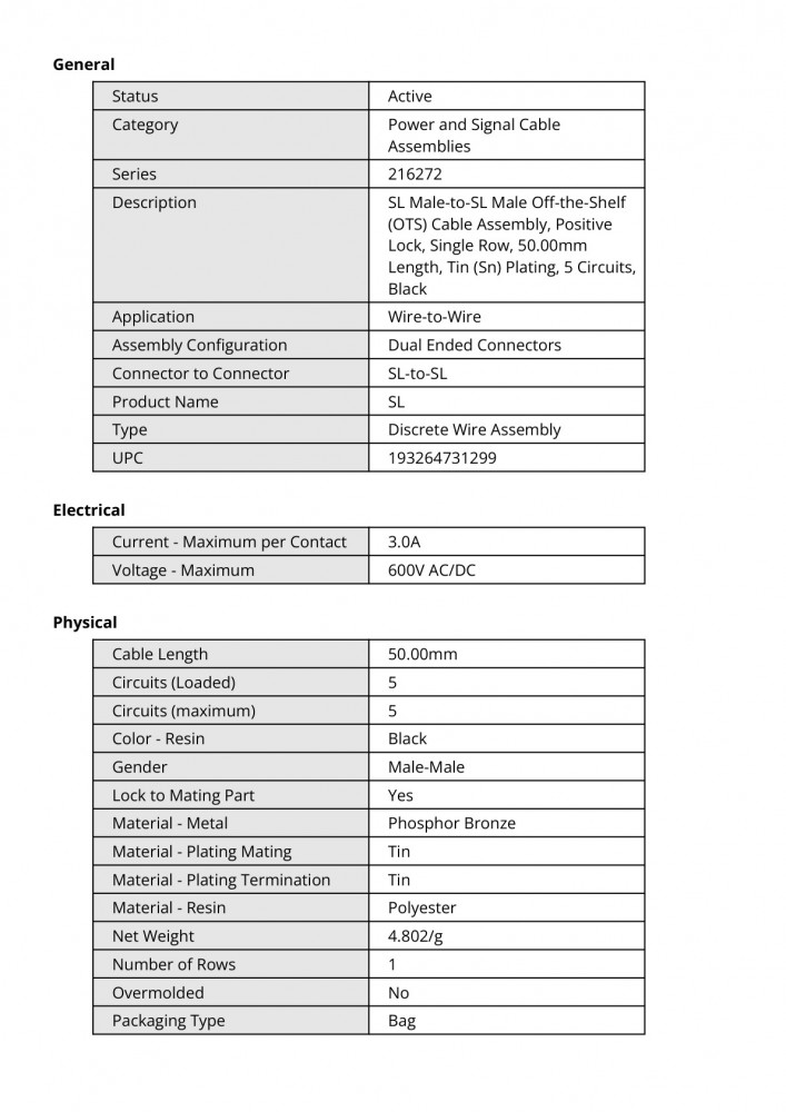 Product document image 2 for MOLEX 2162721050