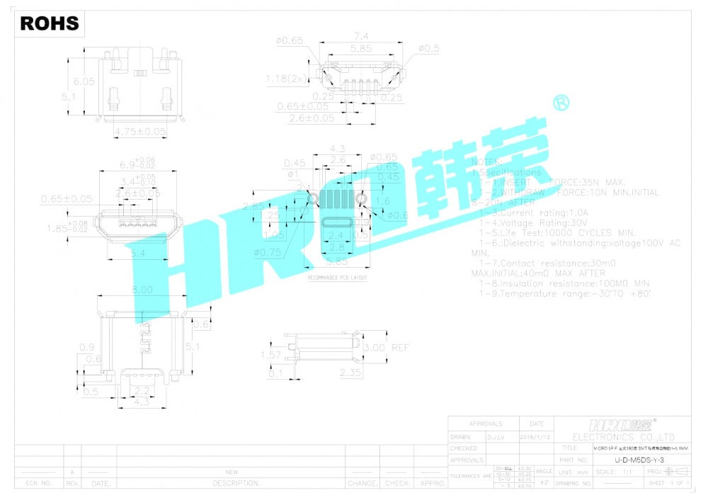 U-D-M5DS-Y-3 technical drawing preview