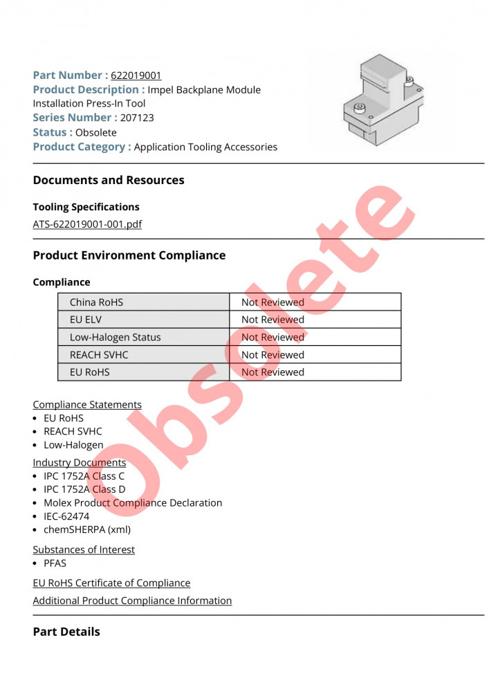 Tooling document preview, page 1