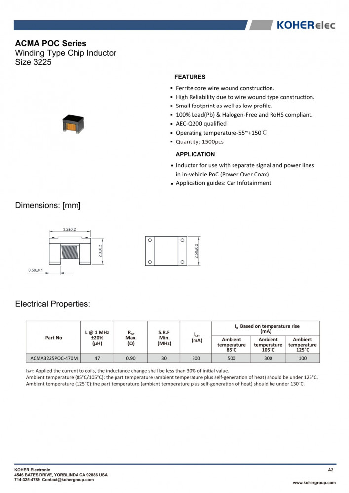 ACMA3225POC-470M datasheet page 1