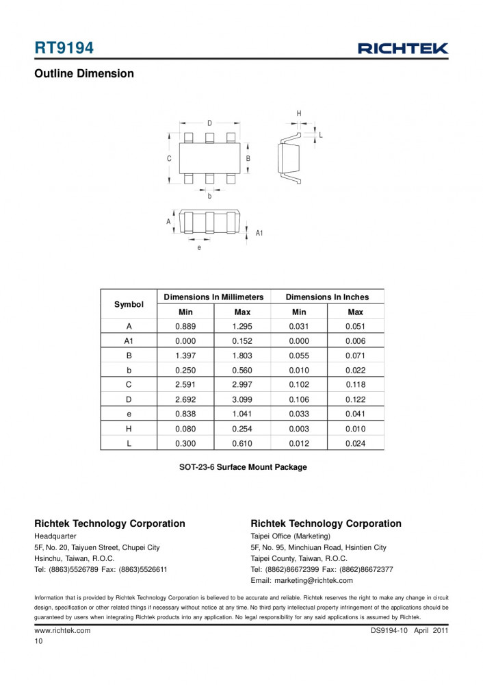 RT9194GE datasheet page 10