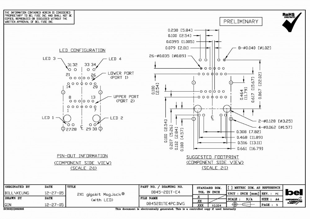 Bel Fuse 0845-2D1T-E4 technical document page 4