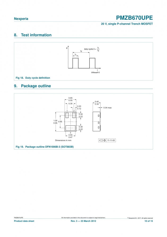 PMZB670UPE datasheet page 10