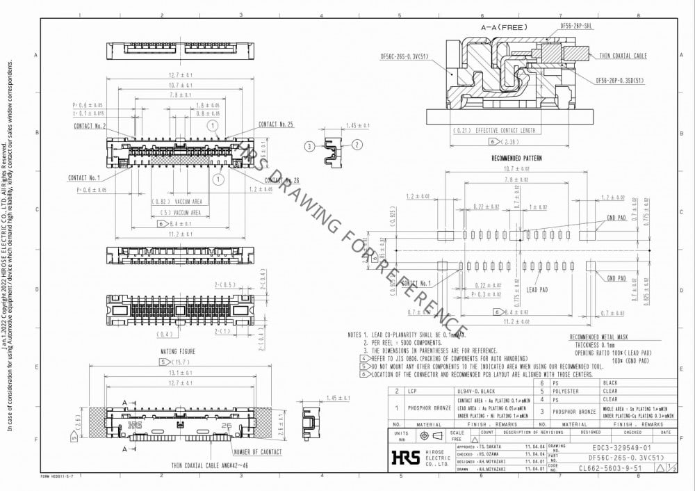 HRS DF56C technical document page 1