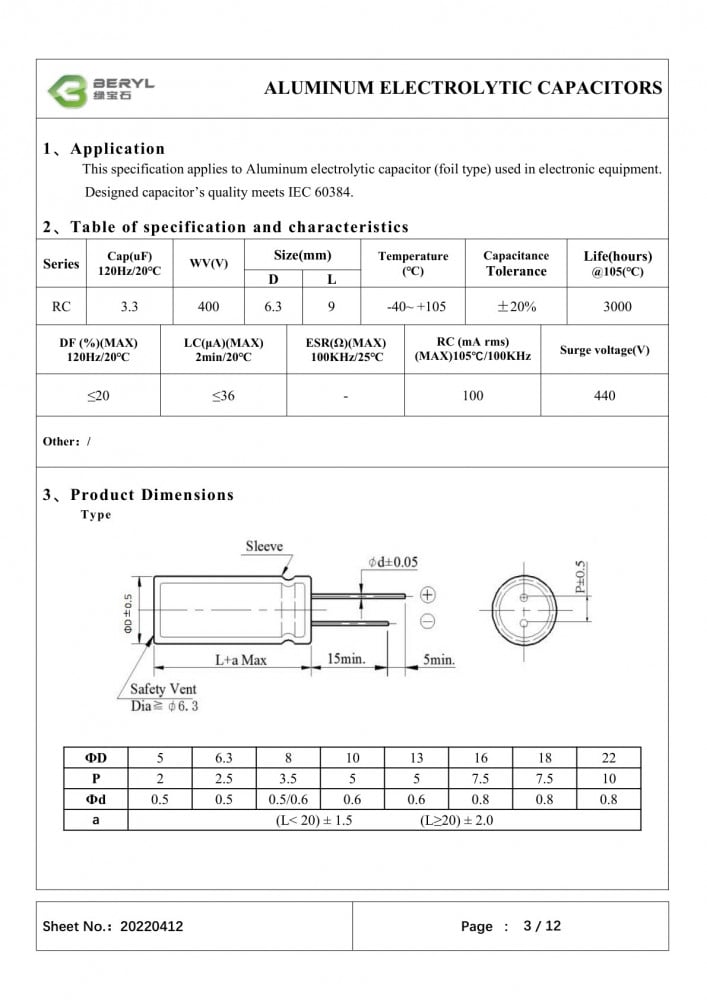RC400M3R3LO6.3*9TH-2A1Et specification page 3