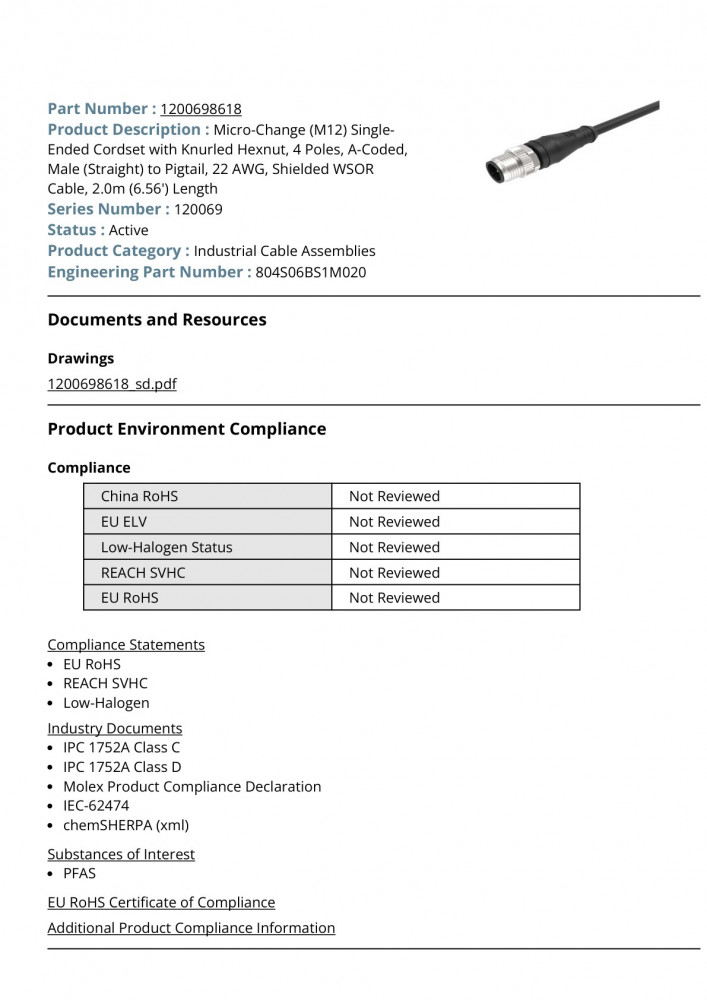 MOLEX drawing page 1