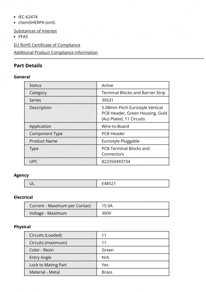 MOLEX 395316511 technical document preview, page 2