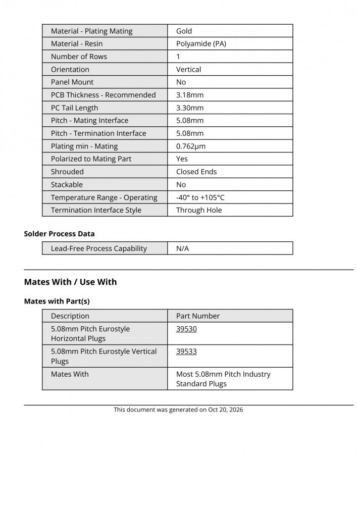 MOLEX 395316511 technical document preview, page 3