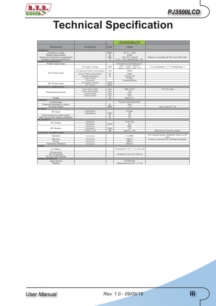 PJ3500LCD technical document page 5