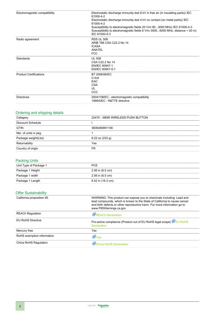 ZBRM22B0 technical document page 2