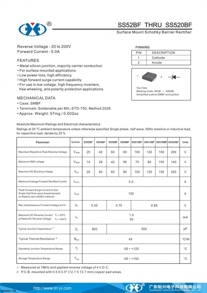JUXING SS56BF datasheet page 1