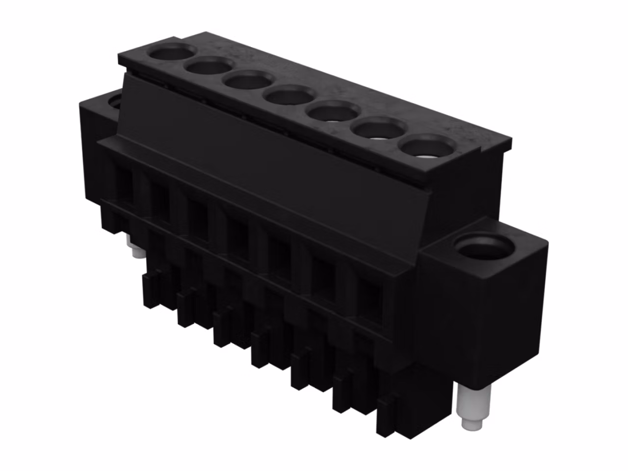 3.81mm Pitch Eurostyle Vertical Plug, with Retention Screws and Reverse Imprinting, Front Wire Entry, Gold (Au) Plated, Black, 7 Circuits for sale