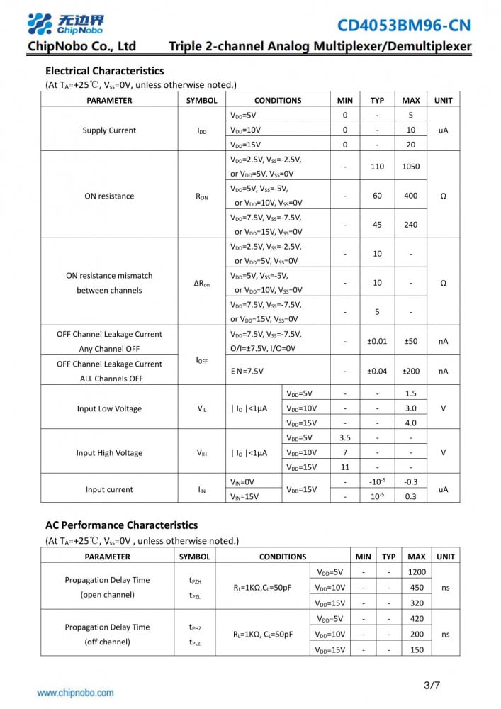 CD4053BM96-CN datasheet page 3