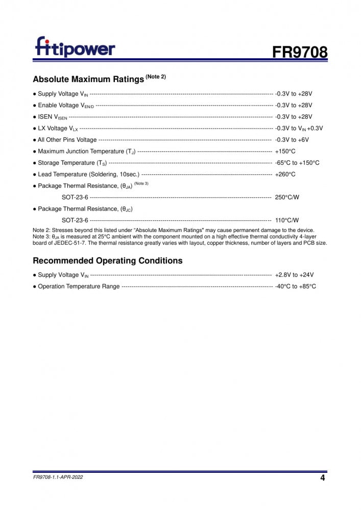 FR9708S6 datasheet page 4