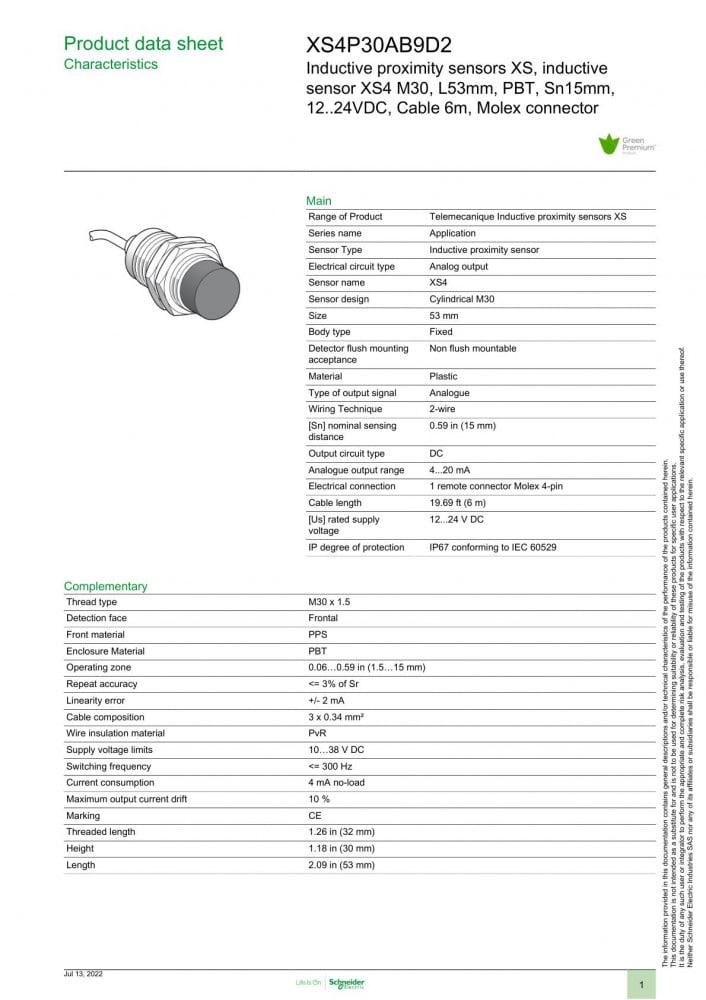 XS4P30AB9D2 technical document page 1