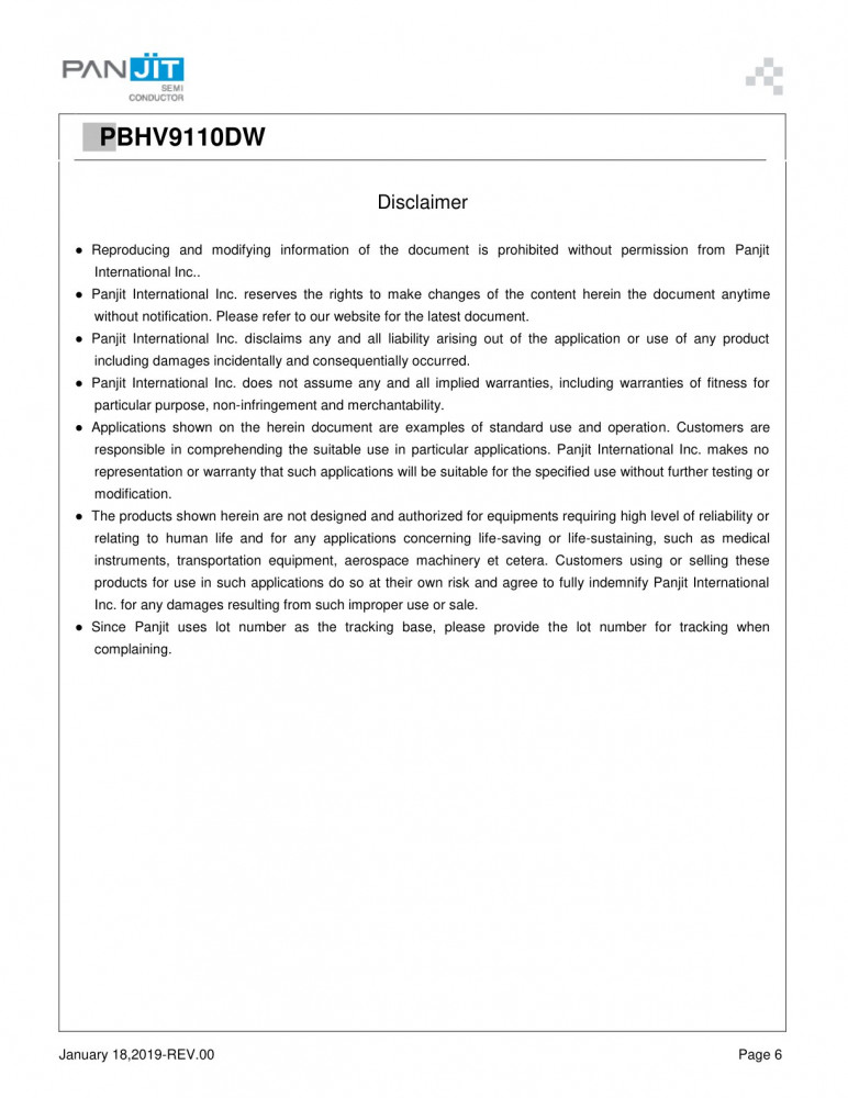 PBHV9110DW datasheet page 6