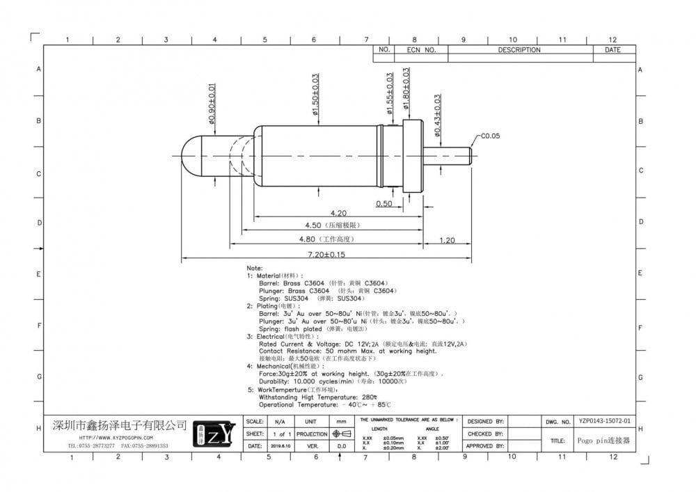 YZP0143-15072-01 specification page 3
