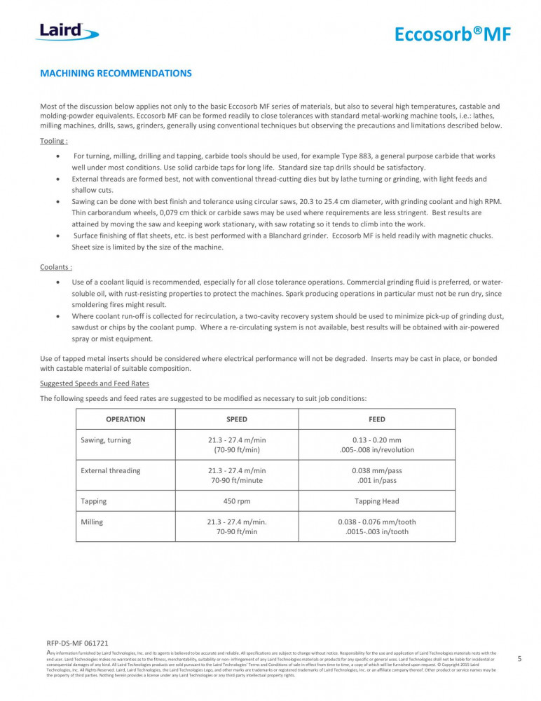 Laird Eccosorb MF technical bulletin page 5