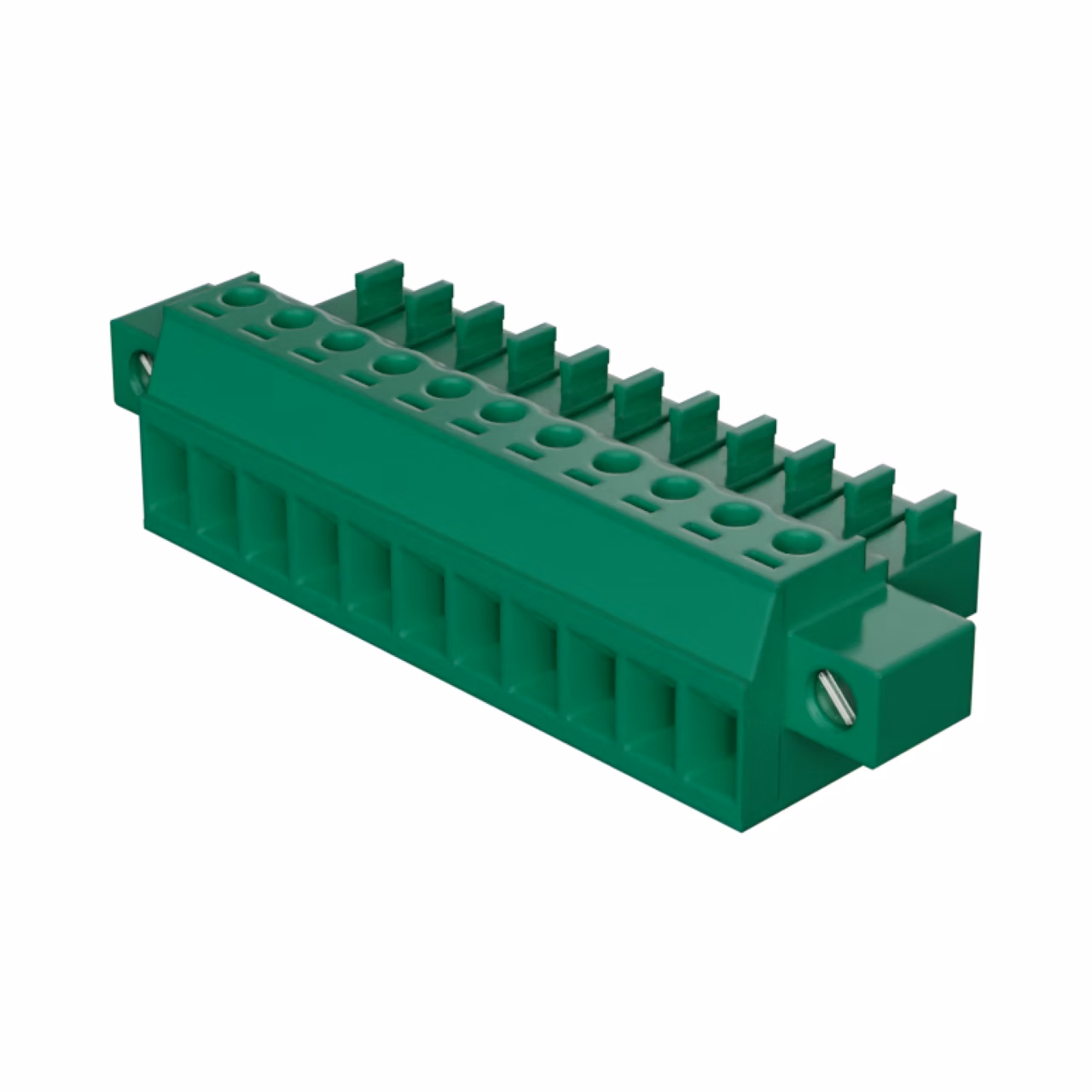3.50mm Pitch Eurostyle Horizontal Plug, with Retention Screws, Green Housing, 11 Circuits for sale