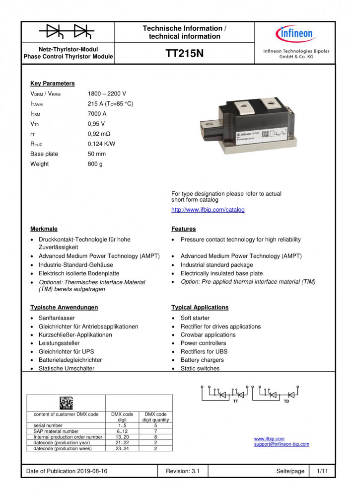 TT215N20KOF document page 1