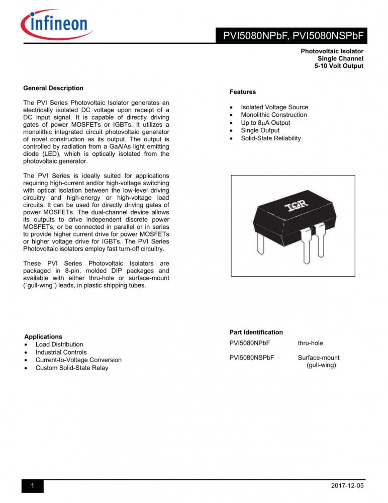 PVI5080NSPBF datasheet page 1