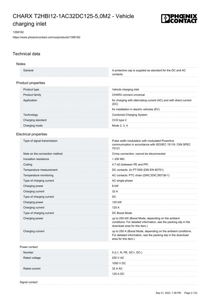 Phoenix Contact 1356162 technical document page 2