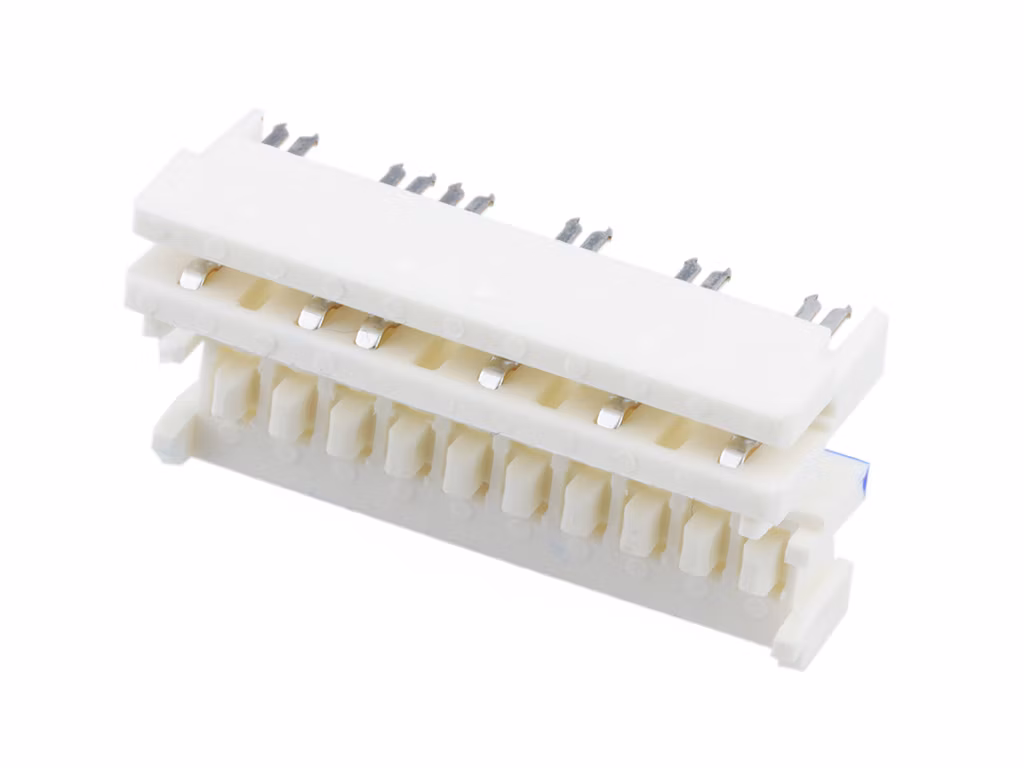Appli-Mate RAST 2.5 Connector, 2.50mm Pitch, Female, 10 Circuits, Circuits 2, 5, 7, and 9 Voided, Position Keys B, C, D, E, F, G, H, I, and J Removed, Open Endwalls, Blue Color Stripe for sale