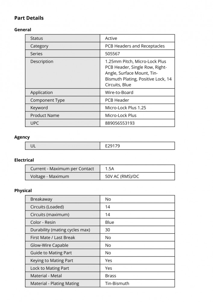 Product document image 2 for MOLEX 5055671474
