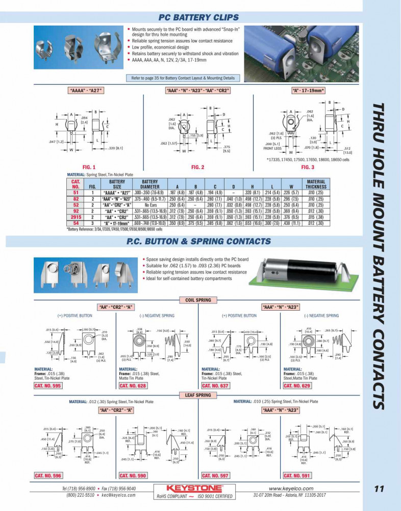 LEA NETWORKS battery contact product documentation